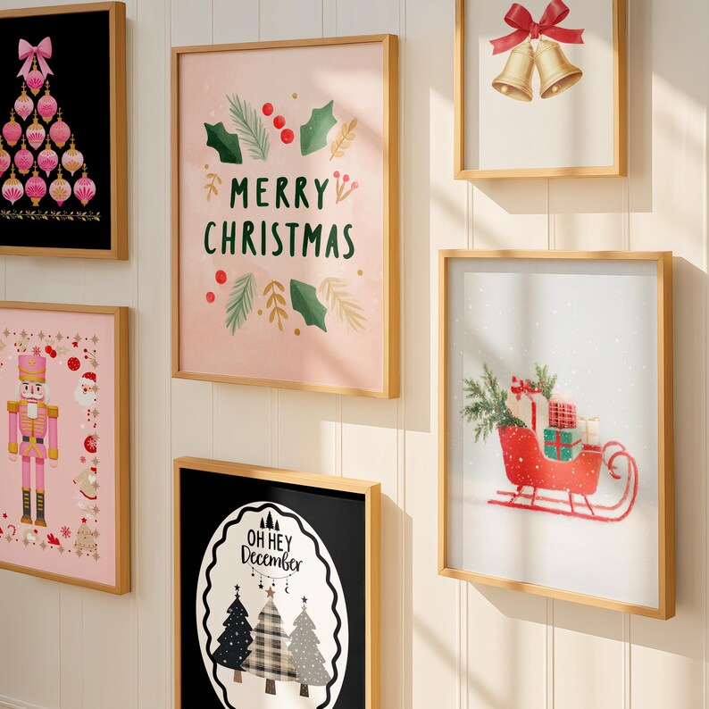 Aesthetic Christmas Wall Art Bundle 80+ | Holiday Prints Set | Xmas ...