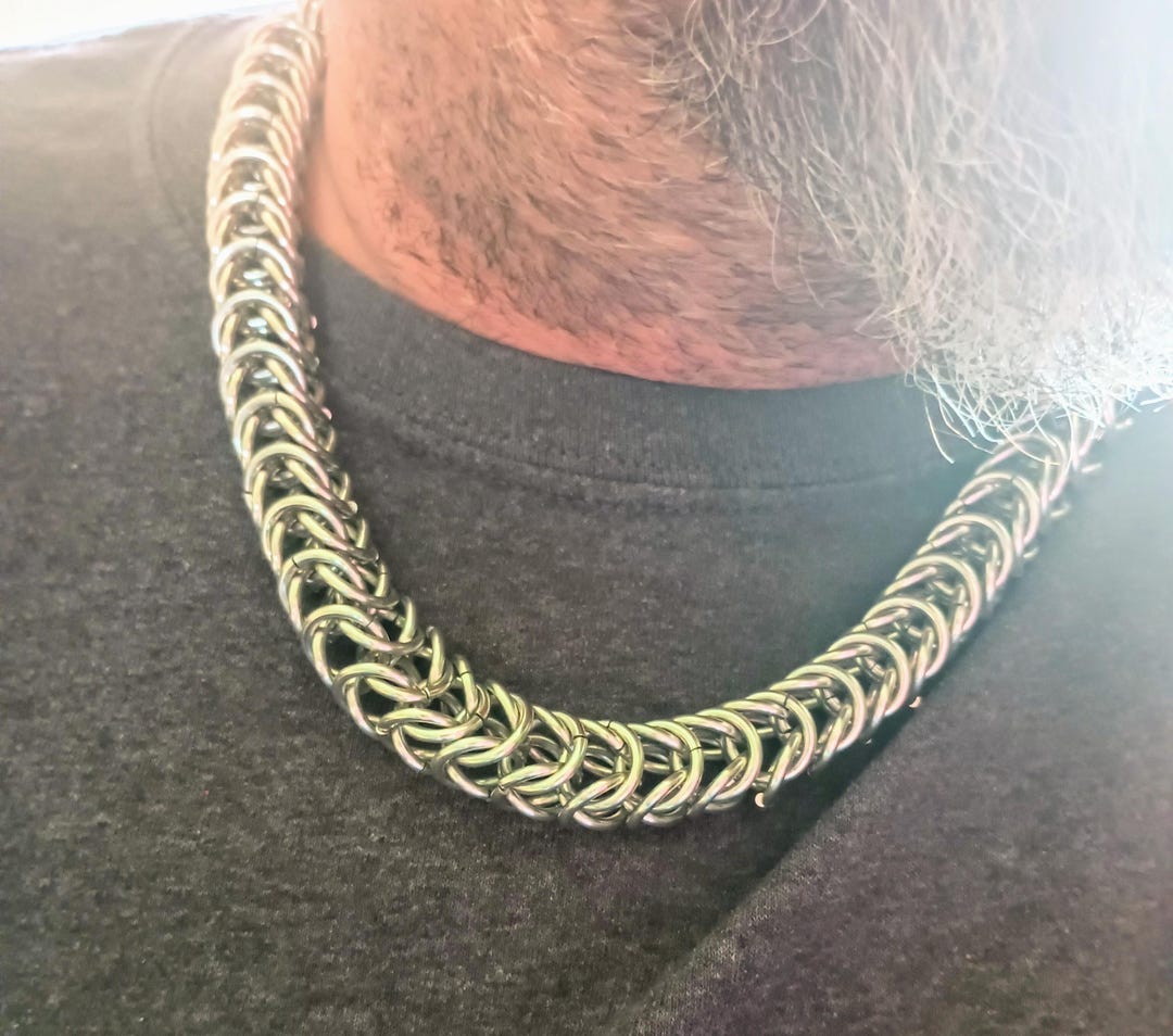 Thick Chainmaille Box Chain Weave Necklace - Etsy