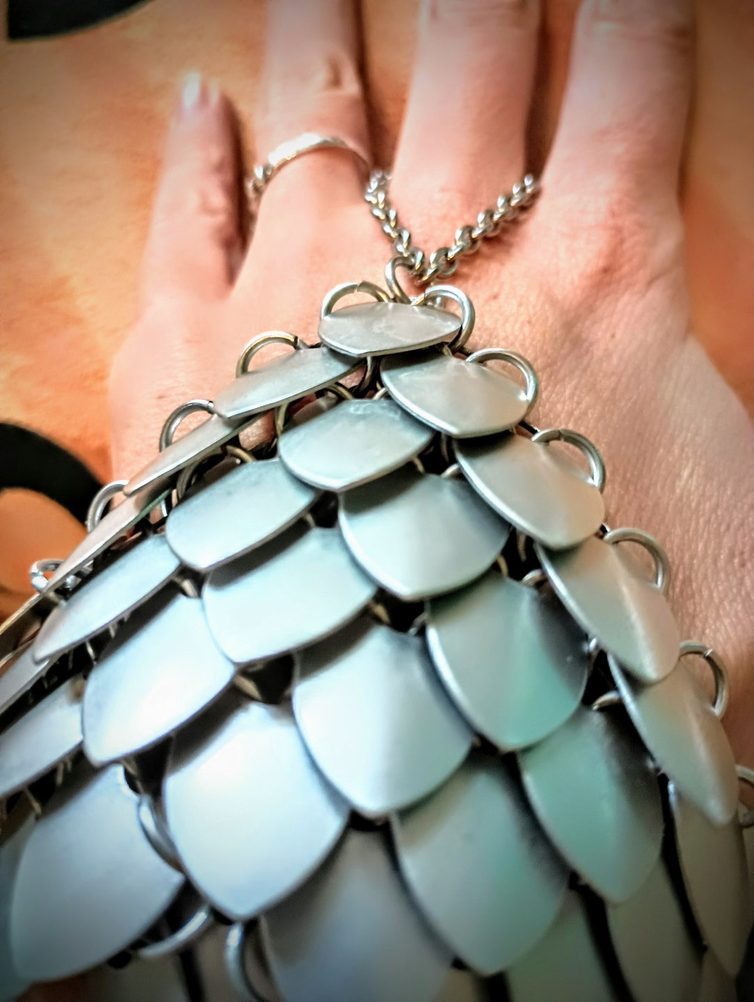 Scale Hand Armor With Chains . - Etsy