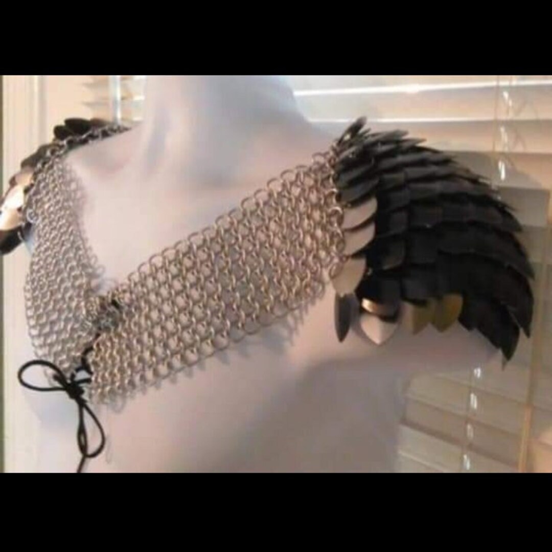 Anodized Aluminum Scale Pauldron Armor: Adjustable Leather Lacing - Etsy