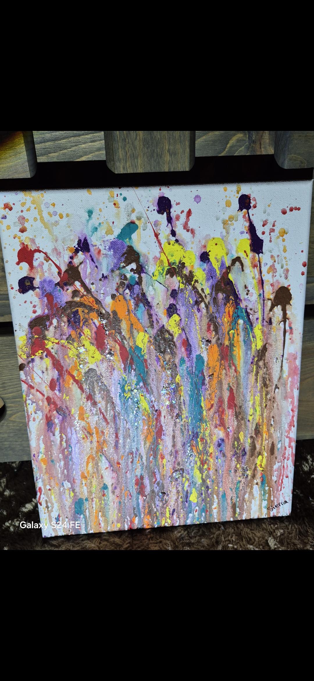 Ferns in the Sunset Splatter Paint Painting - Etsy