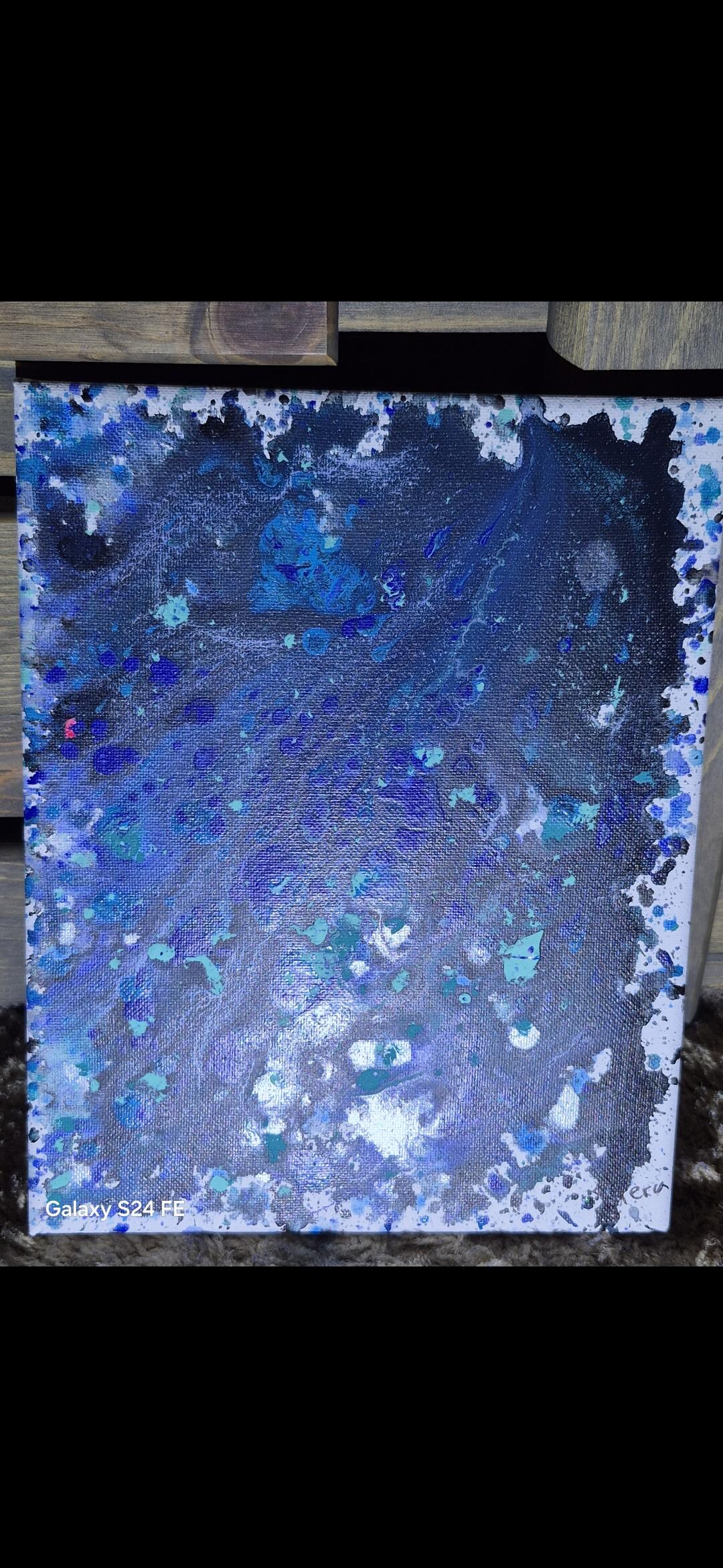 Cosmic Blue Abyss Acrylic Splatter Paint Painting - Etsy