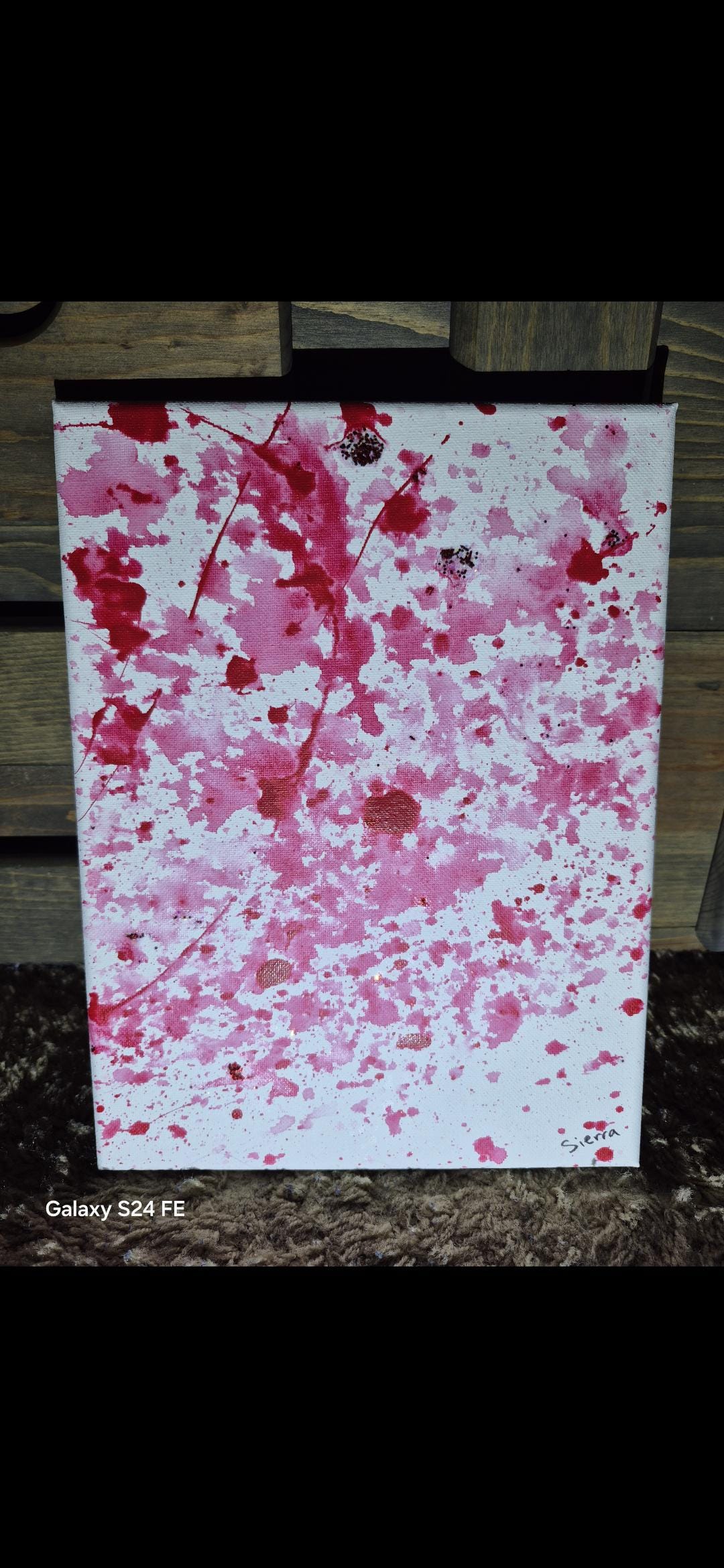 Shine of the Ruby Acrylic Splatter Paint Painting - Etsy