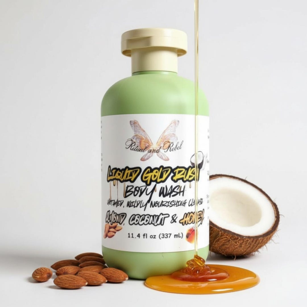 Liquid Gold Rush Body Wash - Almond, Coconut & Honey - Etsy