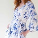 Botanical Love Bridesmaids Robes, Blue Floral; Soft Rayon Bridal Party ...