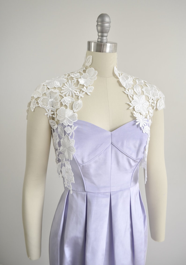 Krista Italian Guipure Embroidered Lace Bolero, Cap Sleeves Ivory off ...