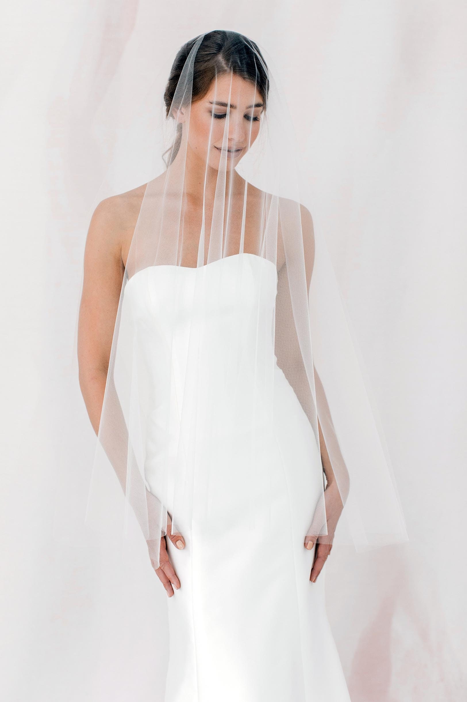 April Illusion Circle Blusher Veil; Long, Ultra Sheer Bridal Blusher ...