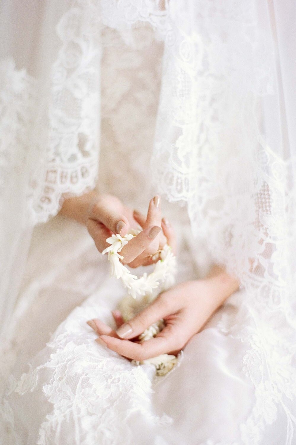 Madrid French Lace Mantilla Veil in Ivory or Off-white Wide Border ...