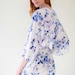 Botanical Love Bridesmaids Robes, Blue Floral Soft Rayon Bridal Party ...