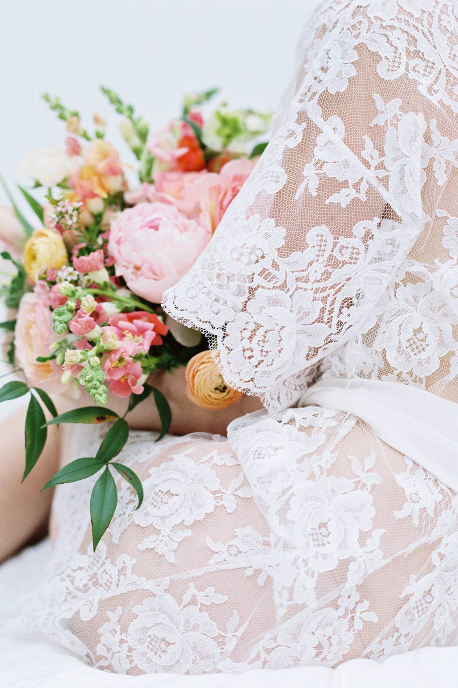 Rosa French Lace Kimono Robe in Off-white or Black; Rose Motif Romantic ...