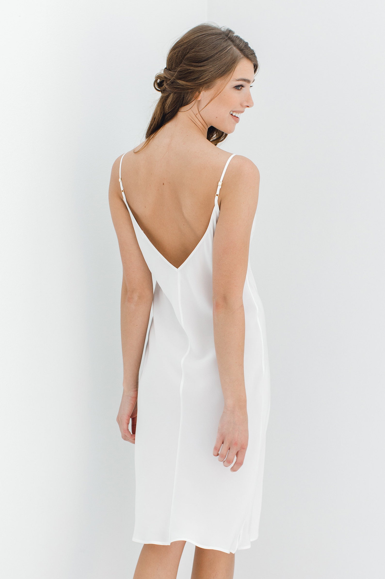 Heavenly Bias Cut Midi Silk Slip in Ivory, Blush Pink or Black; Long ...
