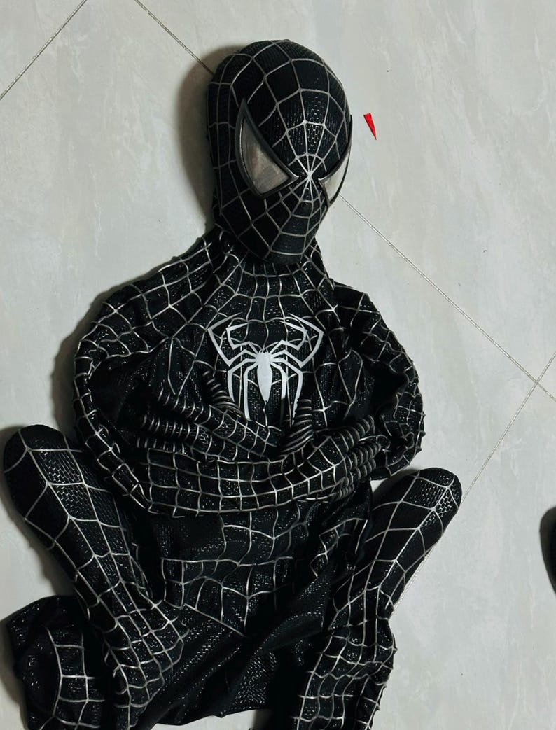 Black Spider-man Suit | Symbiote Version | 3D Muscle Cosplay Costume ...