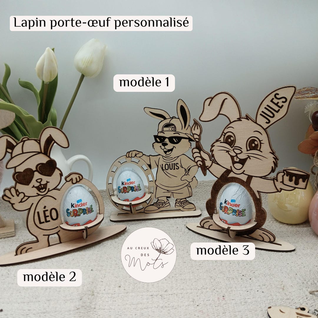 Personalized Wooden Egg Holder Rabbit – Easter Gift for Children – Egg ...