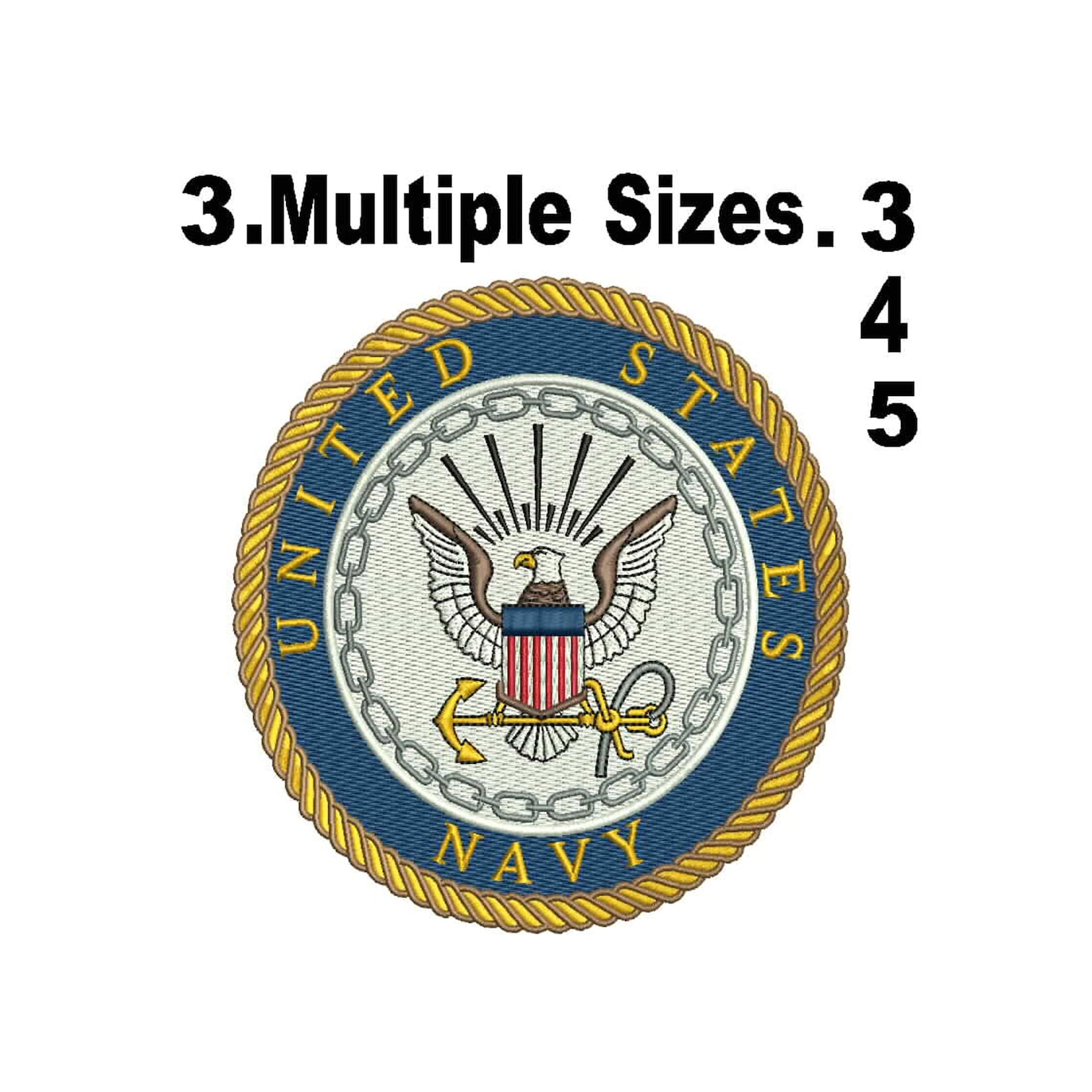 US Navy Embroidery Design: Multiple Sizes United States (digital ...