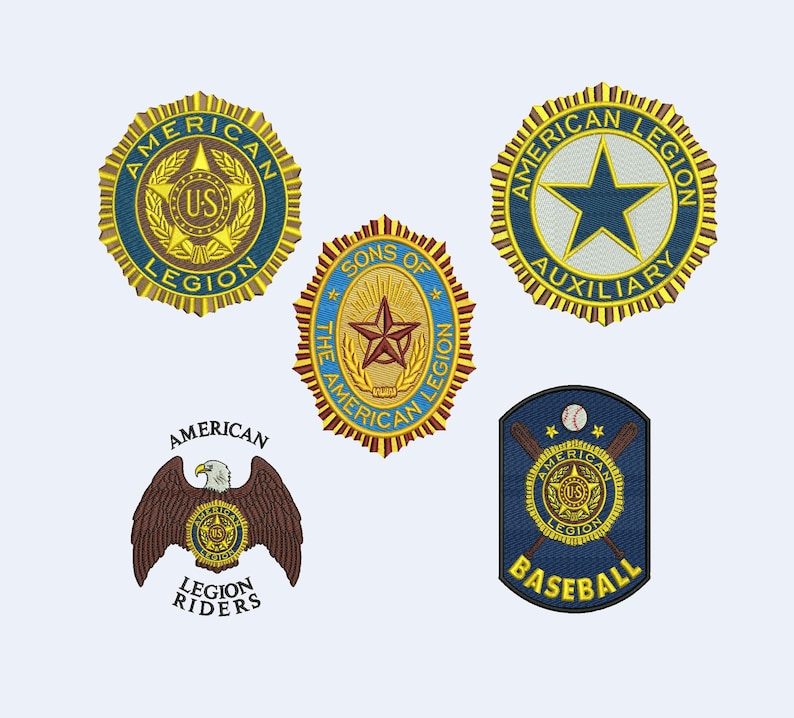 American Legion Embroidery Designs: Auxiliary, Veteran, Baseball ...