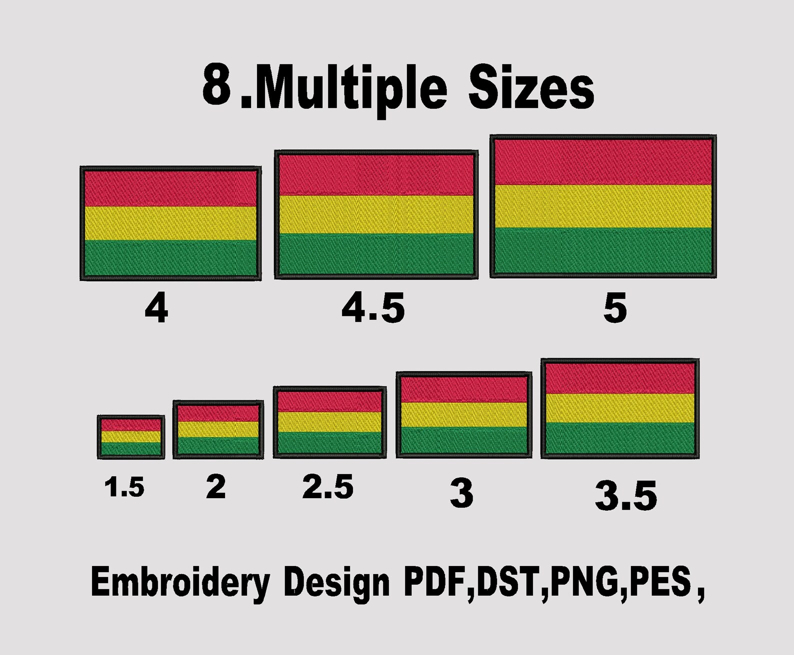 Bolivia Flag Embroidery Design: 8 Sizes , Custom Patches (instant ...