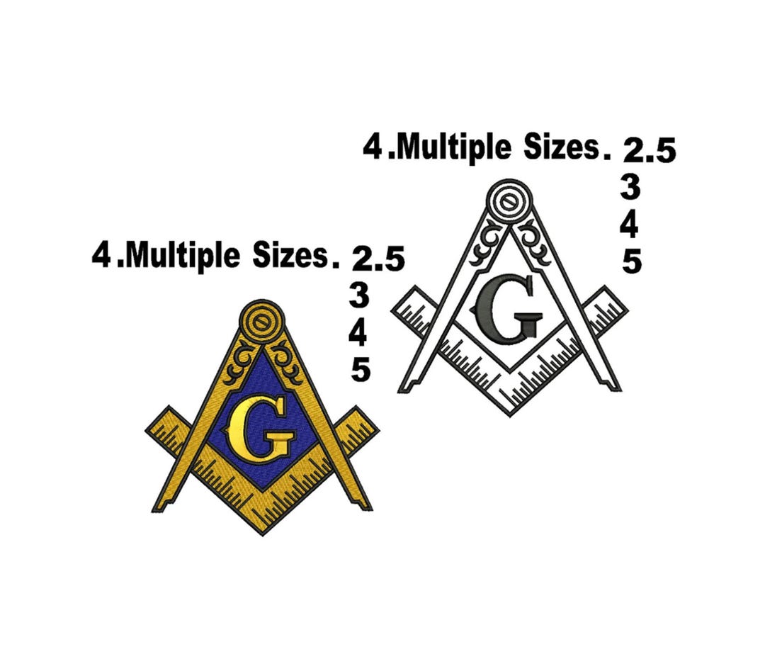 Freemason Square Embroidery Design: 4 Multiple Sizes, Masonic Symbol ...
