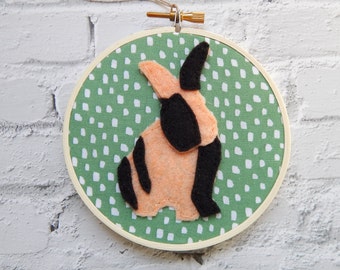 4 Dutch Rabbit Embroidery Hoop Ornament | Etsy