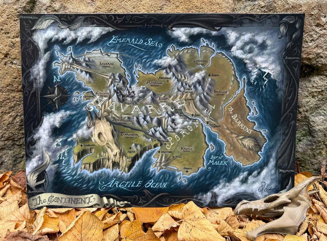 Empyrean Series Map Print, Fourth Wing Inspired Fanart - Etsy