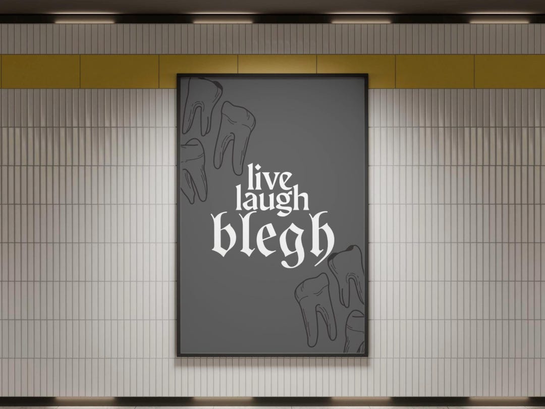 Set of 4 Live Laugh Blegh Metal Digital Printable Wall Art, Frame NOT ...