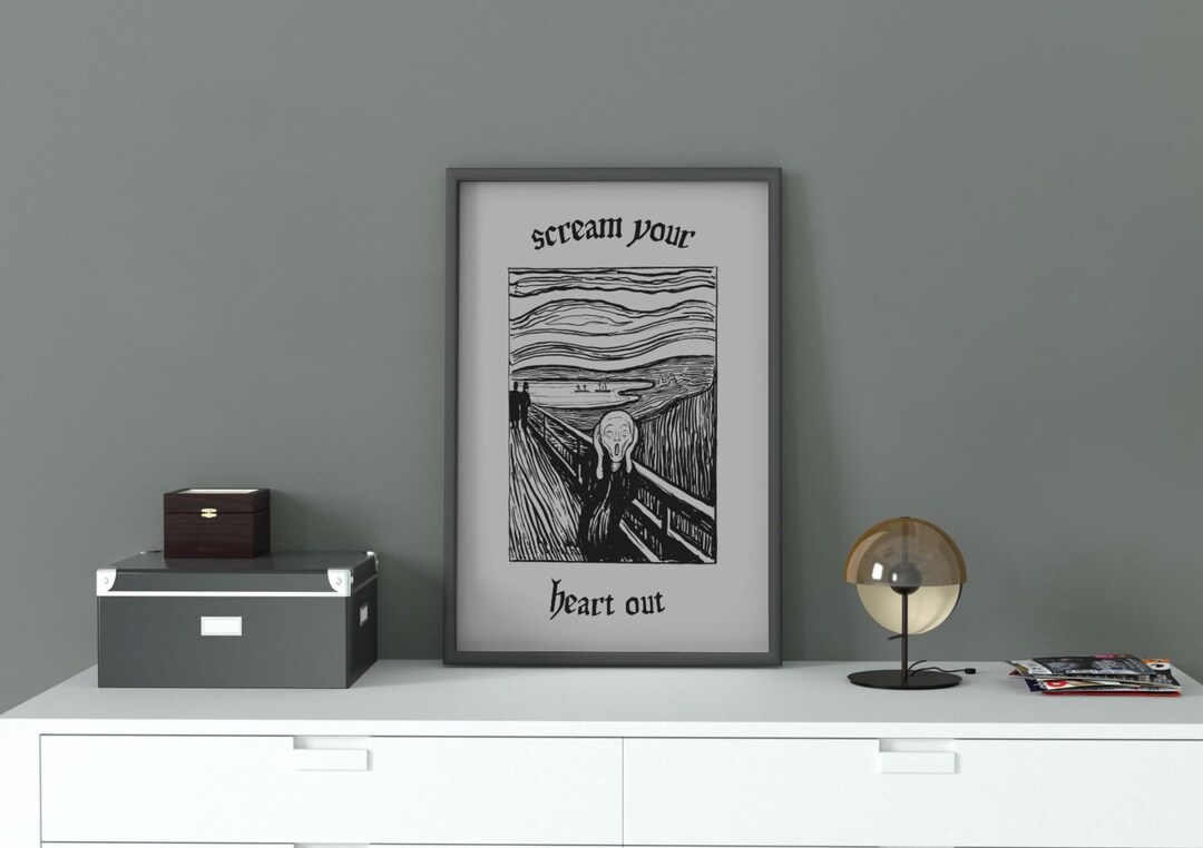 Set of 4 the Scream Funny Digital Printable Art, Frames Not Included - Etsy