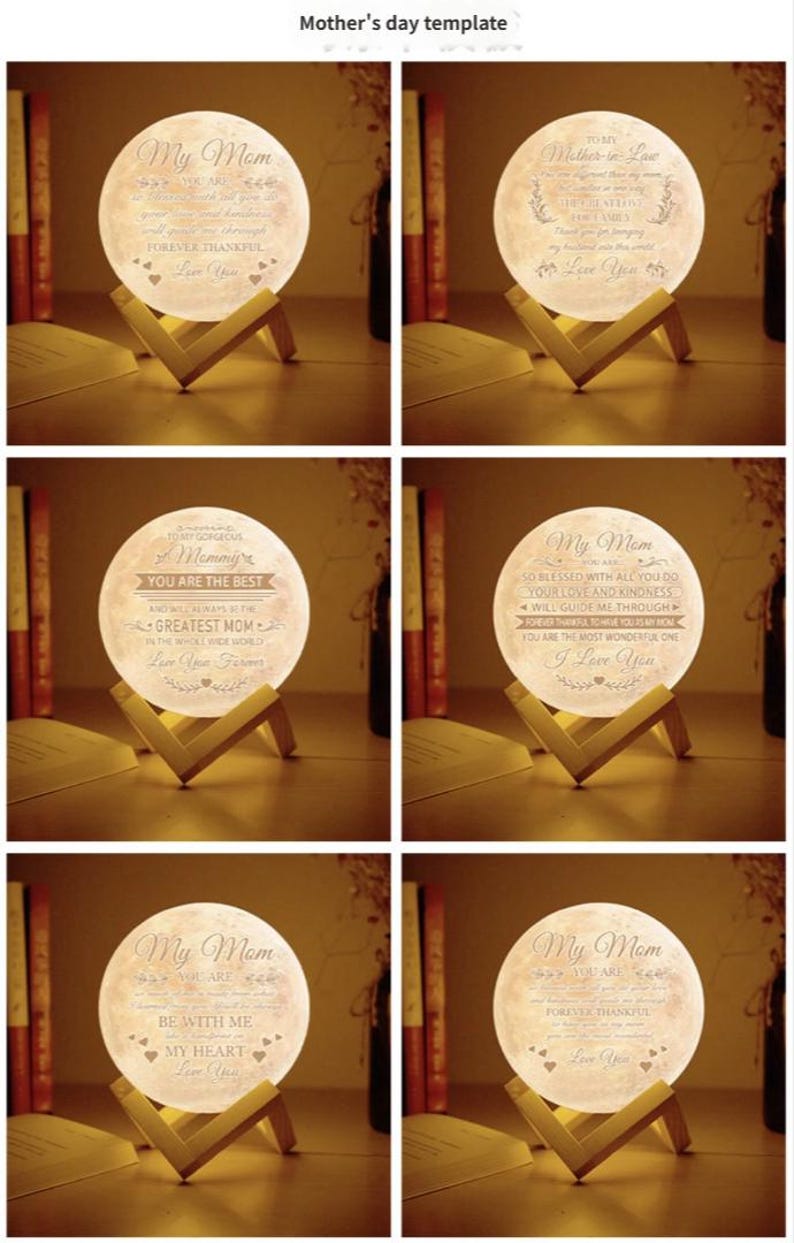 Custom 3D Printed Moon Lamp, Personalized Photo Couple Portrait ...