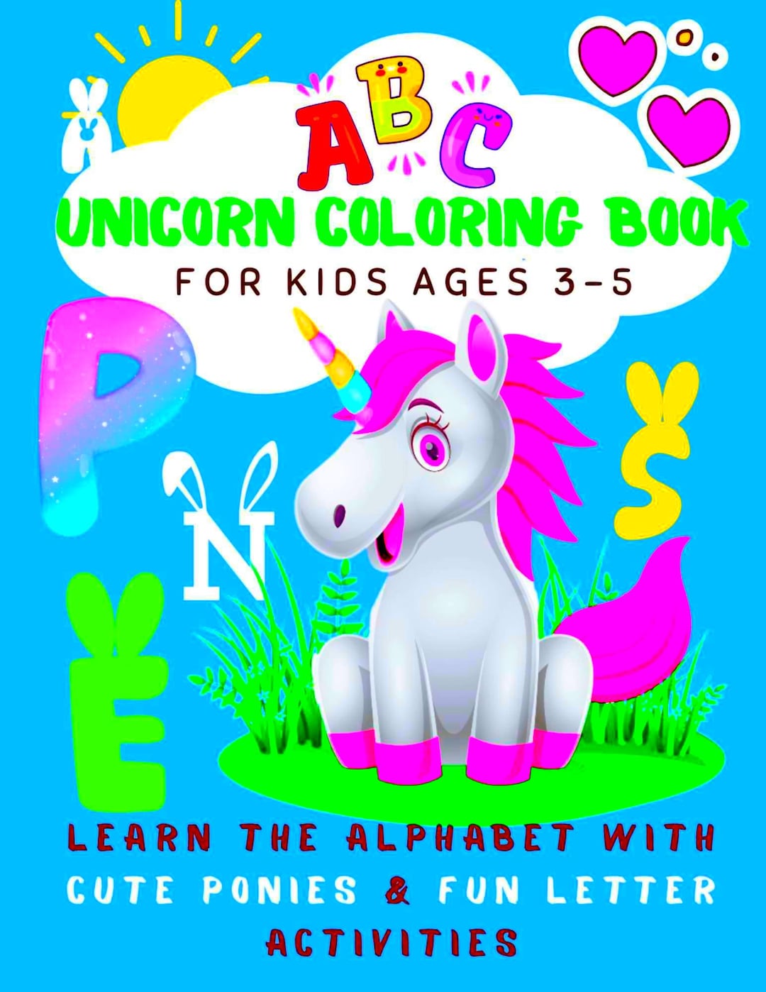 Unicorn Alphabet Coloring Book. Cute ABC Coloring Pages for Kids. - Etsy
