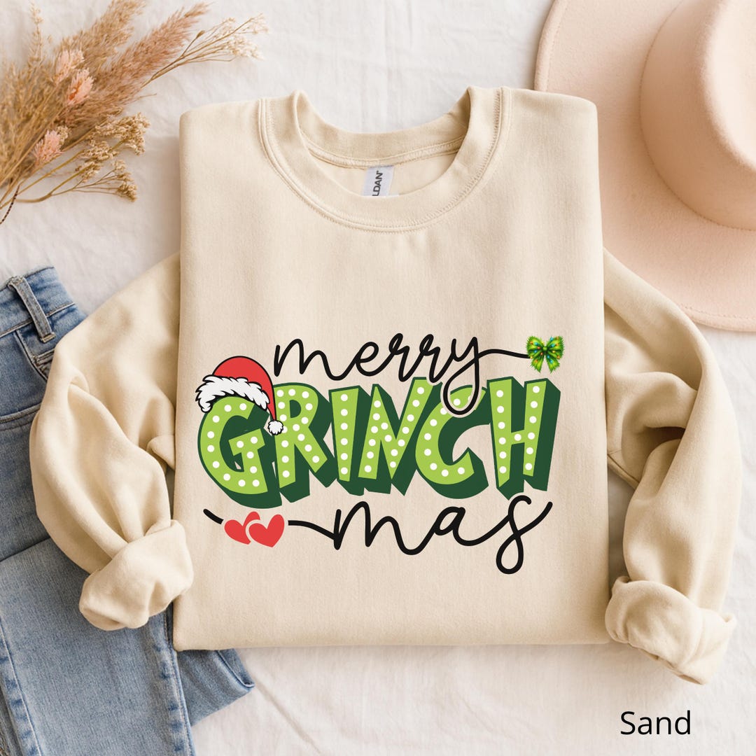 Merry Grinchmas Sweatshirt, Funny Christmas Holiday Sweater - Etsy