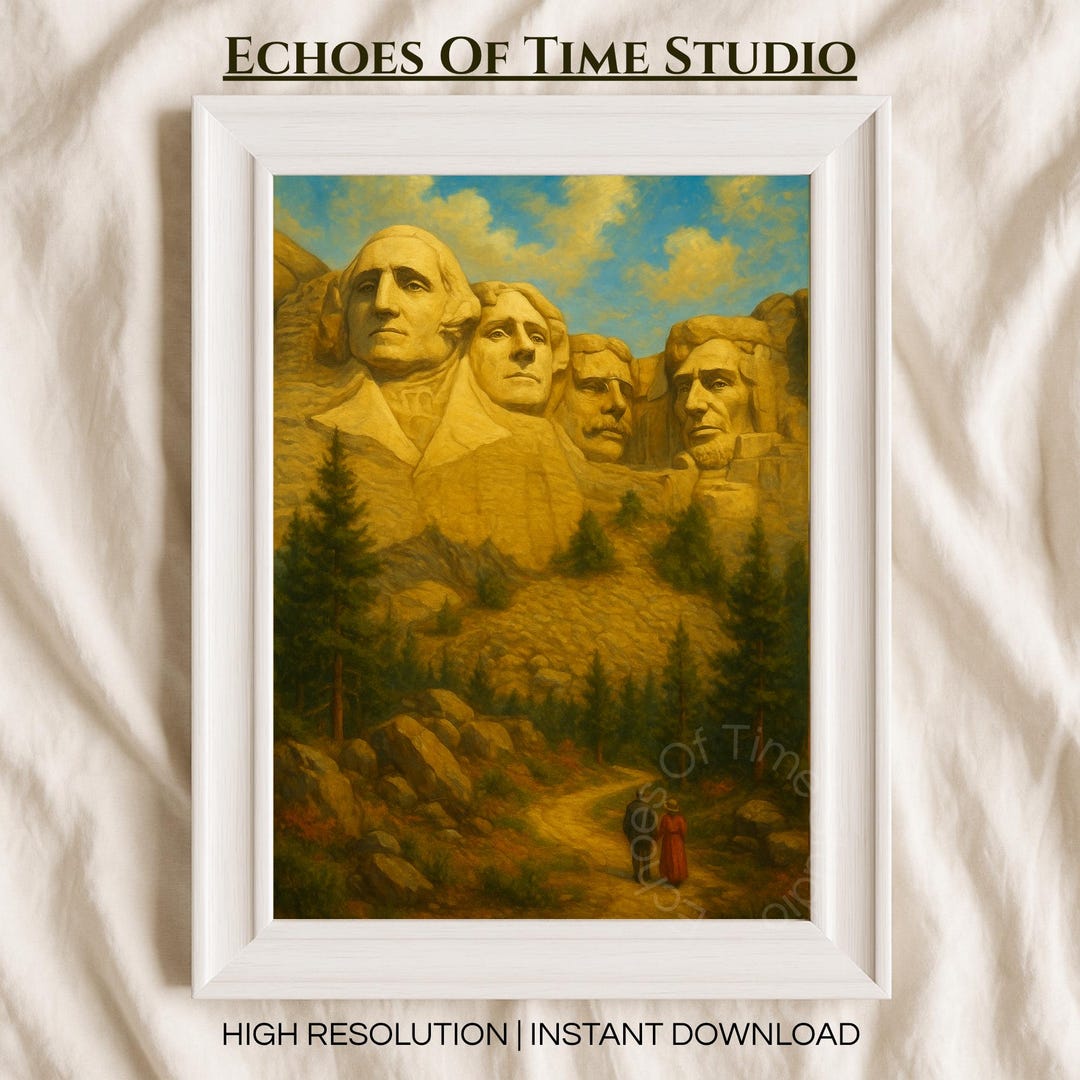 Mount Rushmore Printable, Patriotic American Wall Art, National ...