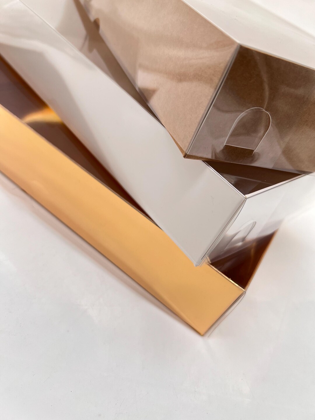 Clear Lid Gift Box 8x12x2" – Gold, White, Kraft - 10 Pack - Etsy
