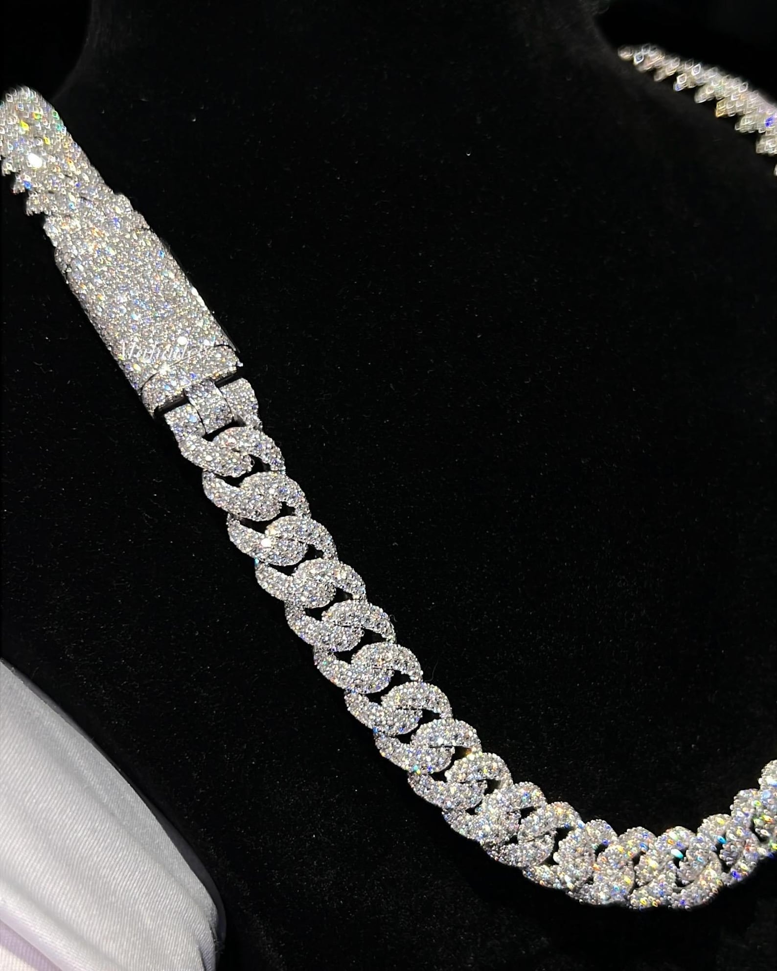 12mm Real VVS1 Lab Diamond Cuban Link Chain Hip Hop Chain VVS Diamond ...
