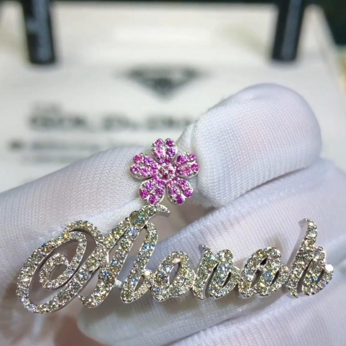 Diamond Name Necklace, Lab Grown Diamond Necklace, Lab Diamond Pendant ...