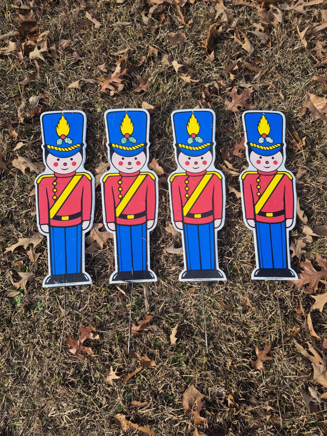 Set of 4 1993 VINTAGE Toy Soldier Corrugated Plastic Christmas ...