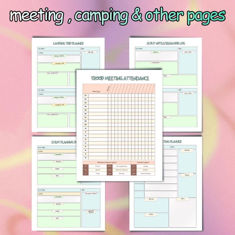 Troop Leader Planner: Meeting, Event, Attendance Organizer - Etsy UK
