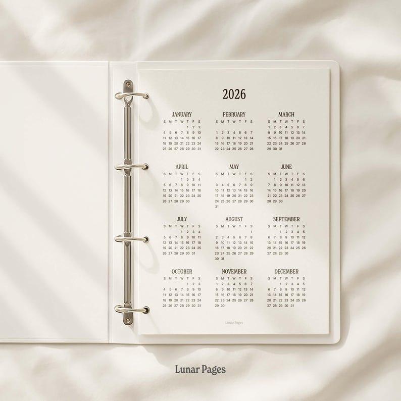 2026-2027 Yearly Calendar Printable | Full Year at a Glance Calendar ...