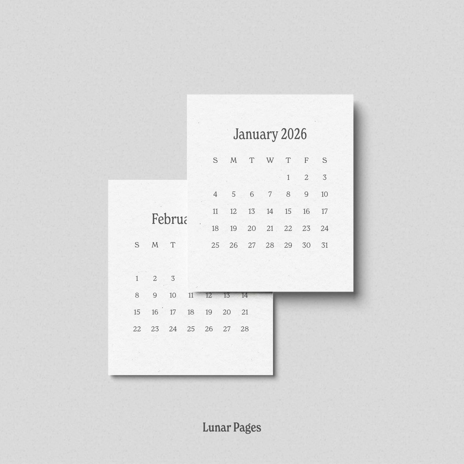 Small Calendar 2026 | Mini Desk Calendar Template | Minimalist Pocket ...