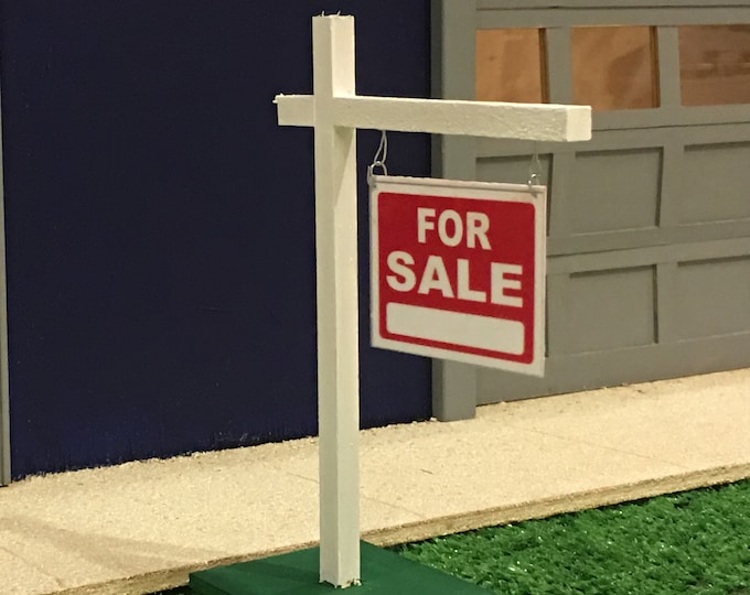 Dollhouse Miniature for Sale Sign - 1/12th Scale Real Estate Sign - Etsy