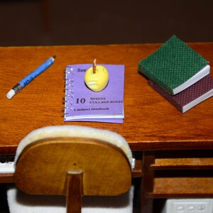 Dollhouse Miniature Purple Spiral Notebook With Lined Pages - Really ...