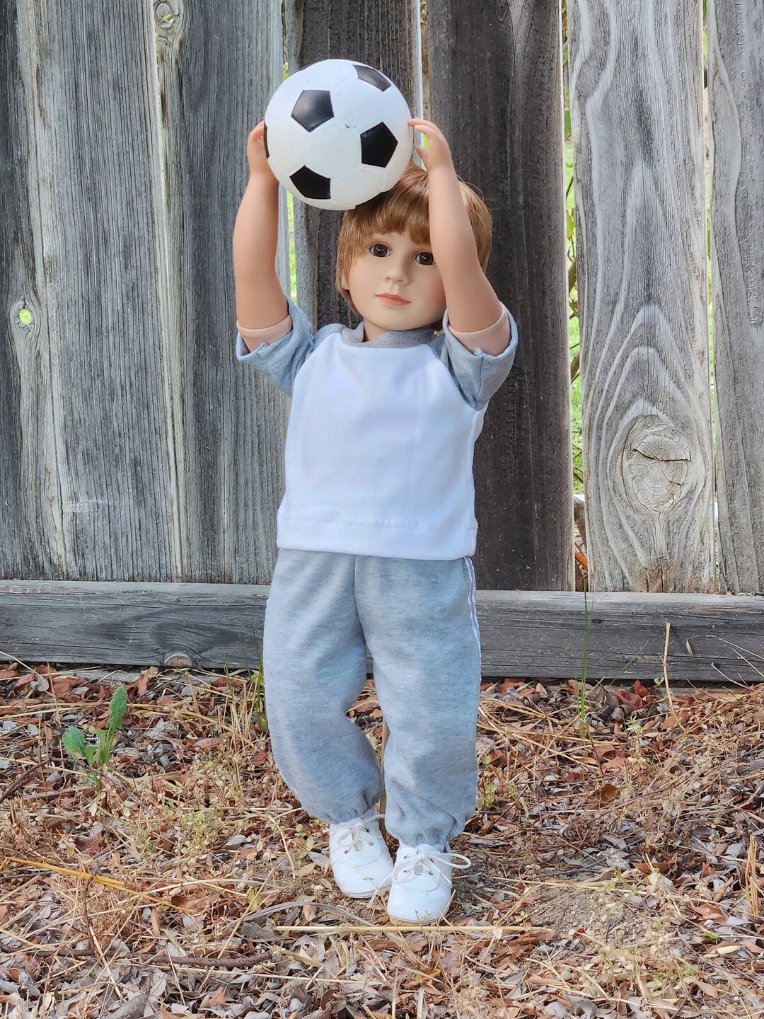 My Twinn 23" Handmade Boy Doll Grey and White Sweats Outfit - Etsy