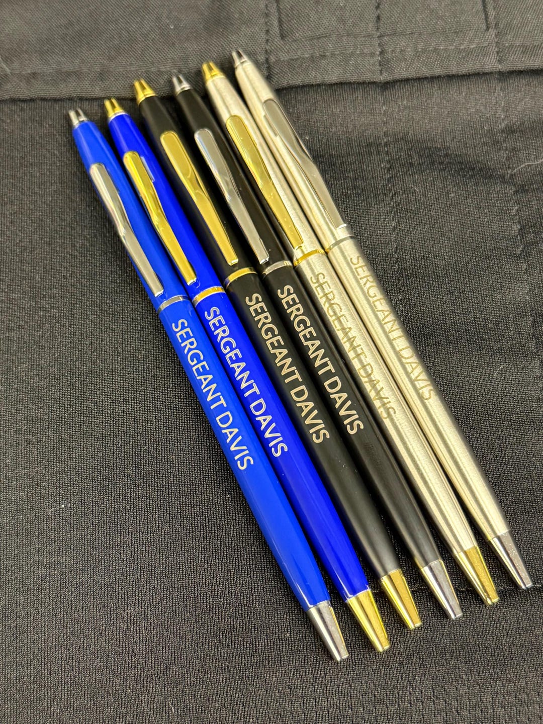 2 Personalized Police Officer Pens - Engraved Metal Cop, Sheriff, State ...