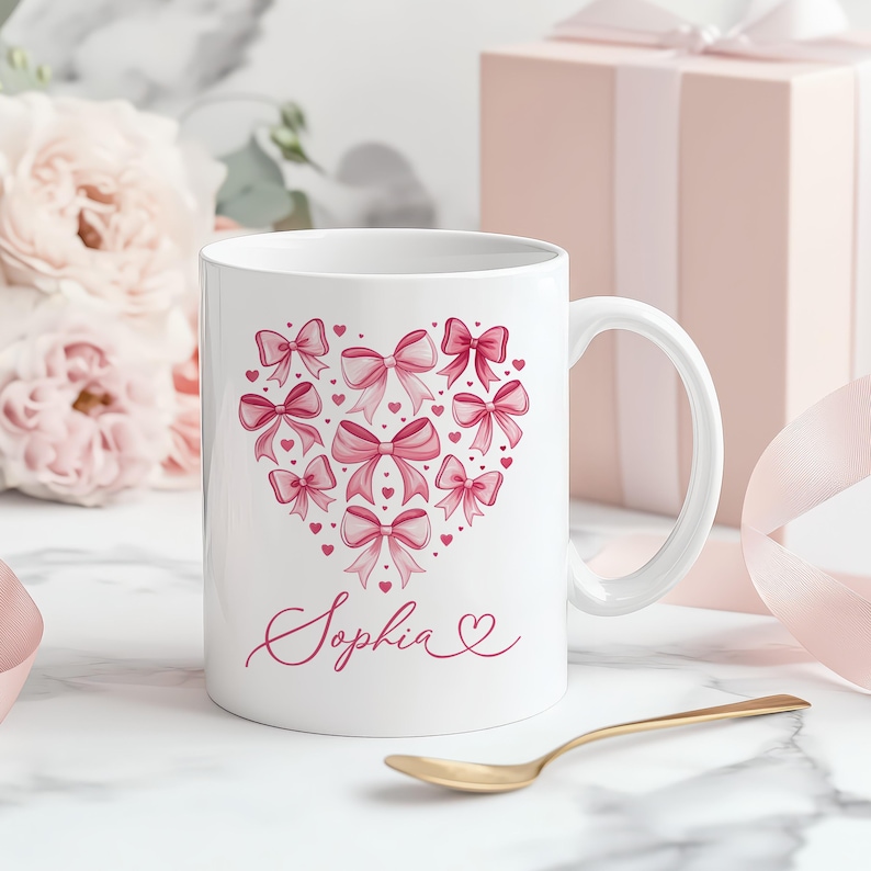Taza de amor personalizada, taza de corazón con nombre personalizado ...