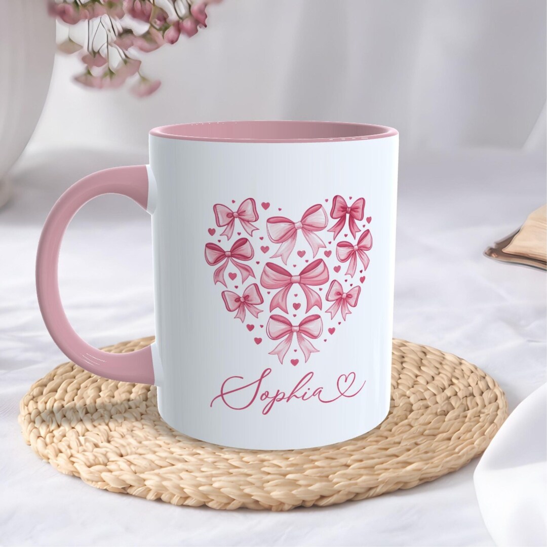 Taza de amor personalizada, taza de corazón con nombre personalizado ...