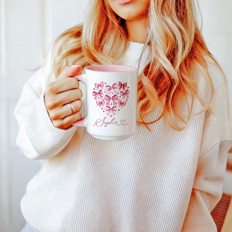 Taza de amor personalizada, taza de corazón con nombre personalizado ...