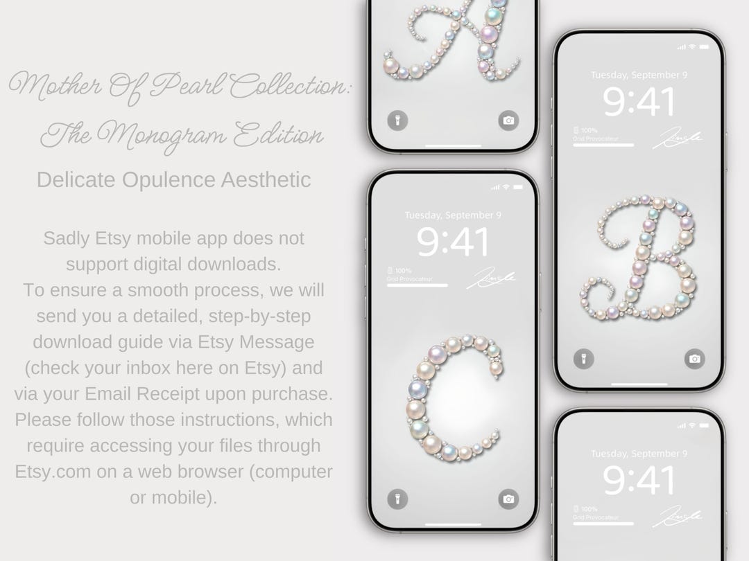Custom iPhone Wallpaper With Initials | Mother of Pearl: the Monogram ...