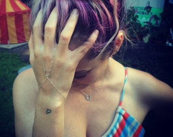 Kids Turquoise Stone Chain Gypsy Finger Bracelet/ Slave | Etsy