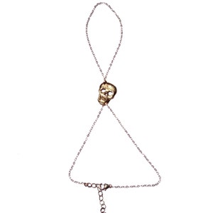 Gold or Silver Skull Hand-bracelet/ - Etsy