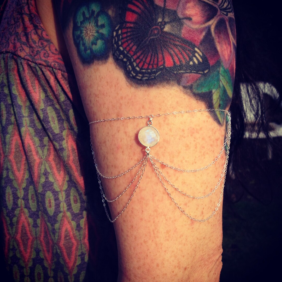 Rainbow Moonstone Armlet/arm Chain/arm Harness/bicep Chain. Boho Gypsy ...