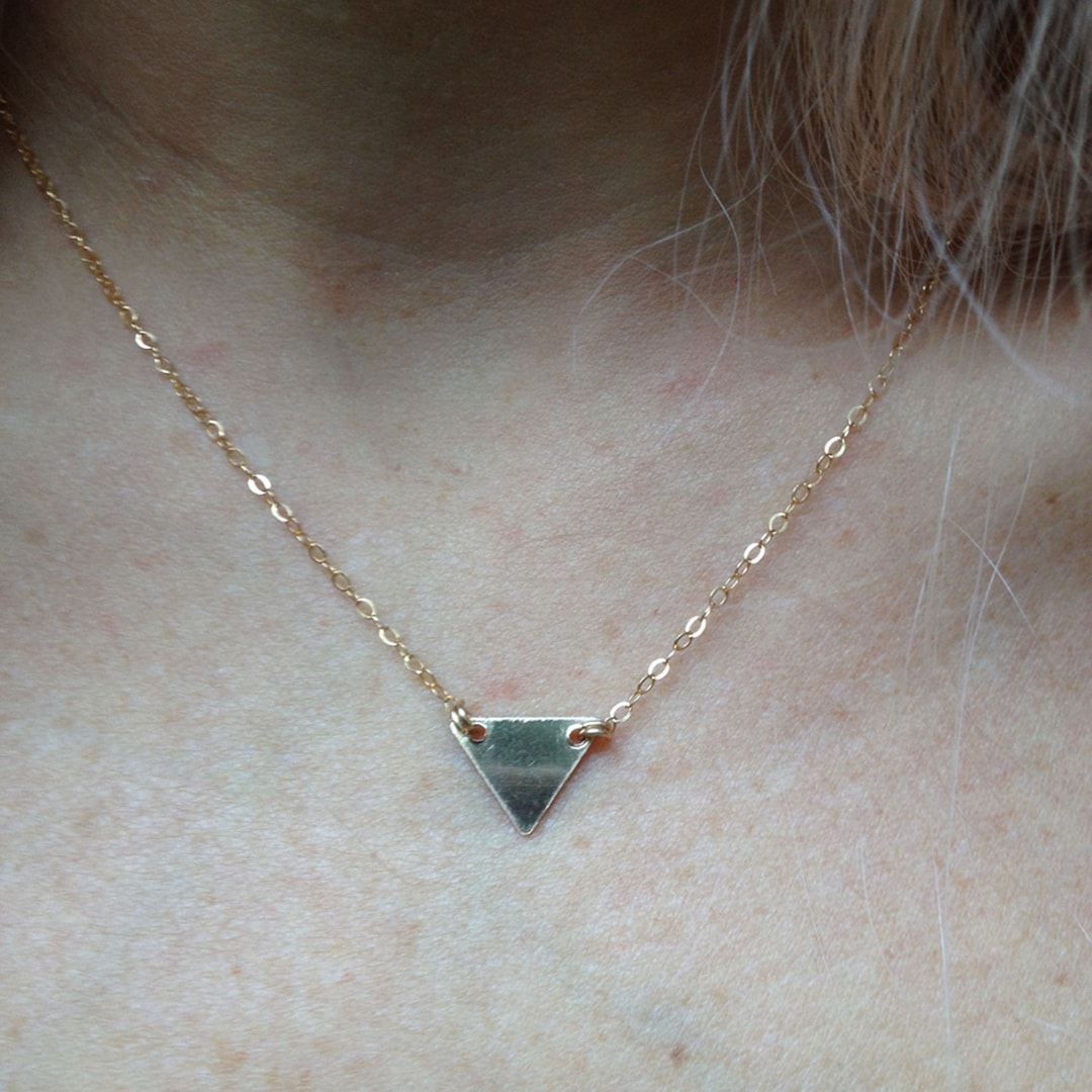 Sale TRIANGLE Charm Everyday Necklace, ALL 14k Gold-filled or Sterling ...