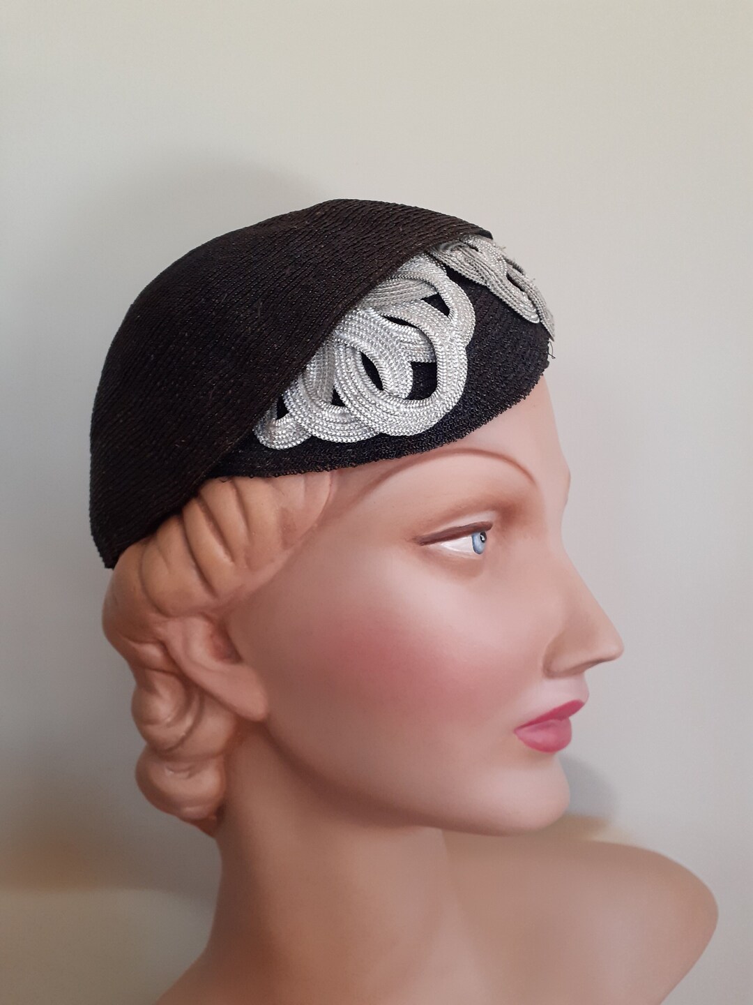 Mid 1930s NRA Label Black and Silver Straw Hat National Recovery Label ...