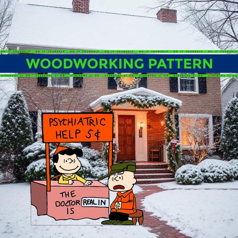 Charlie Brown Psychiatric Booth Woodworking Pattern: Christmas Yard Art ...